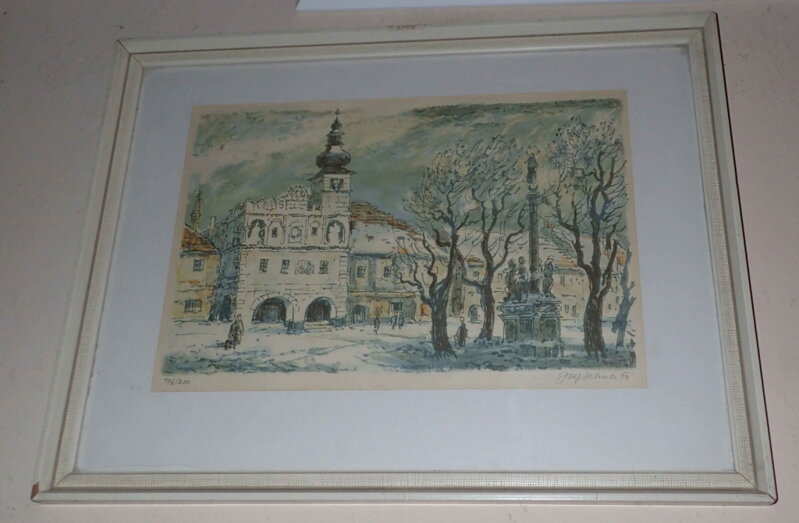 Town Hall by Josef Sahula - Volyne, Czech Republic - Paintings Then and ...